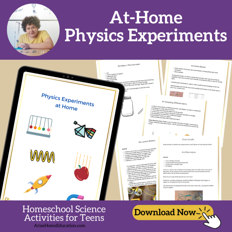 At Home Science Experiments and Activities for Teens - Arise Home Education