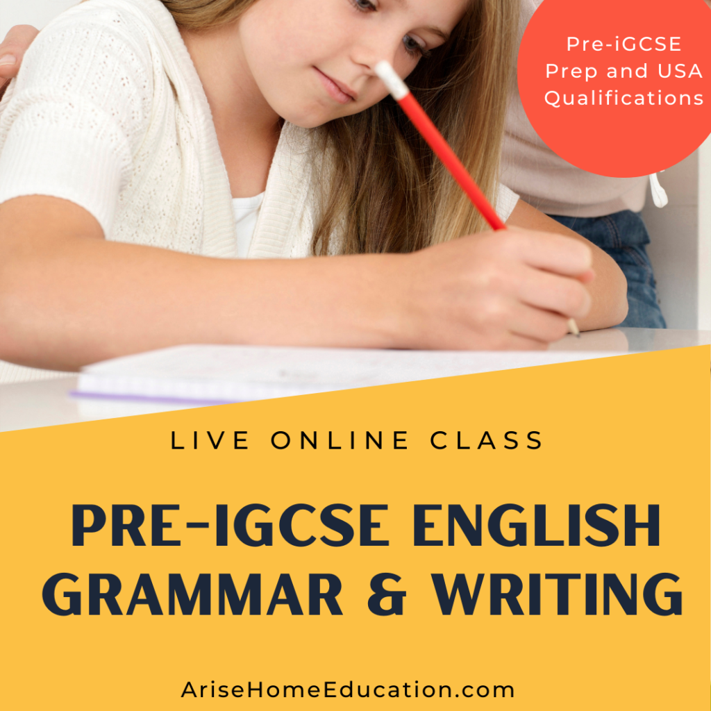 Pre Igcse English Grammar And Writing Arise Home Education
